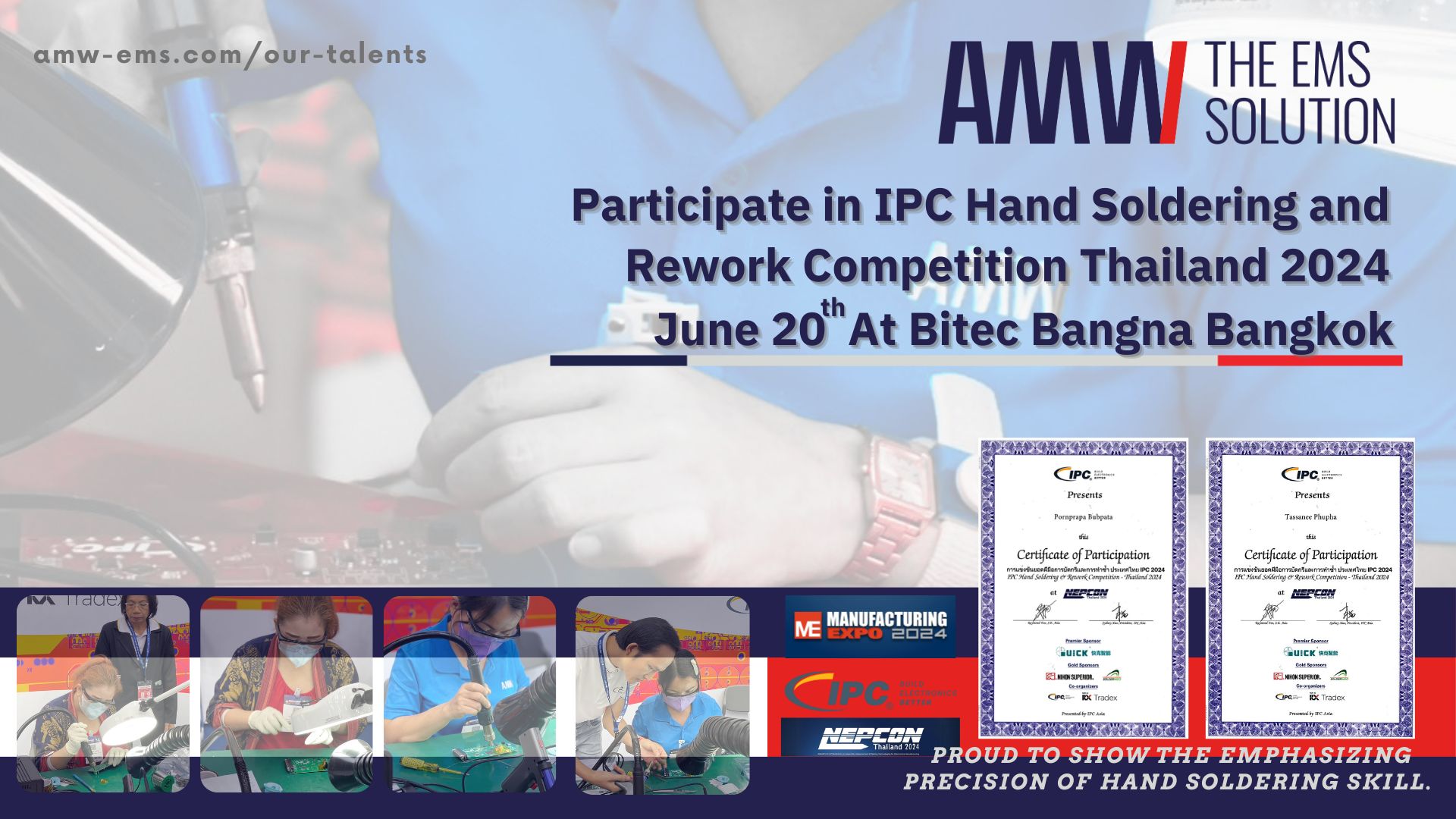 IPC Hand Soldering and Competition in Thailand 2024 | amw